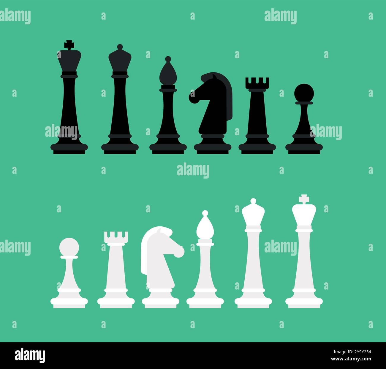 Chess set. Pawn and rook chess pieces. Symbol Horse and bishop. Icon ...