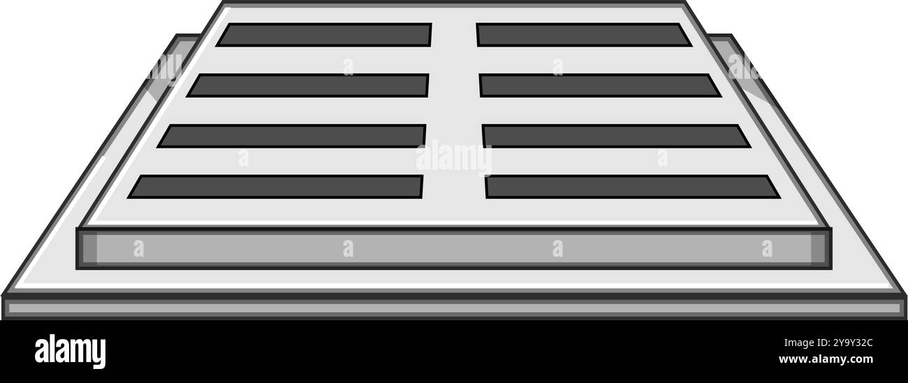 grating drain cover cartoon vector illustration Stock Vector Image ...