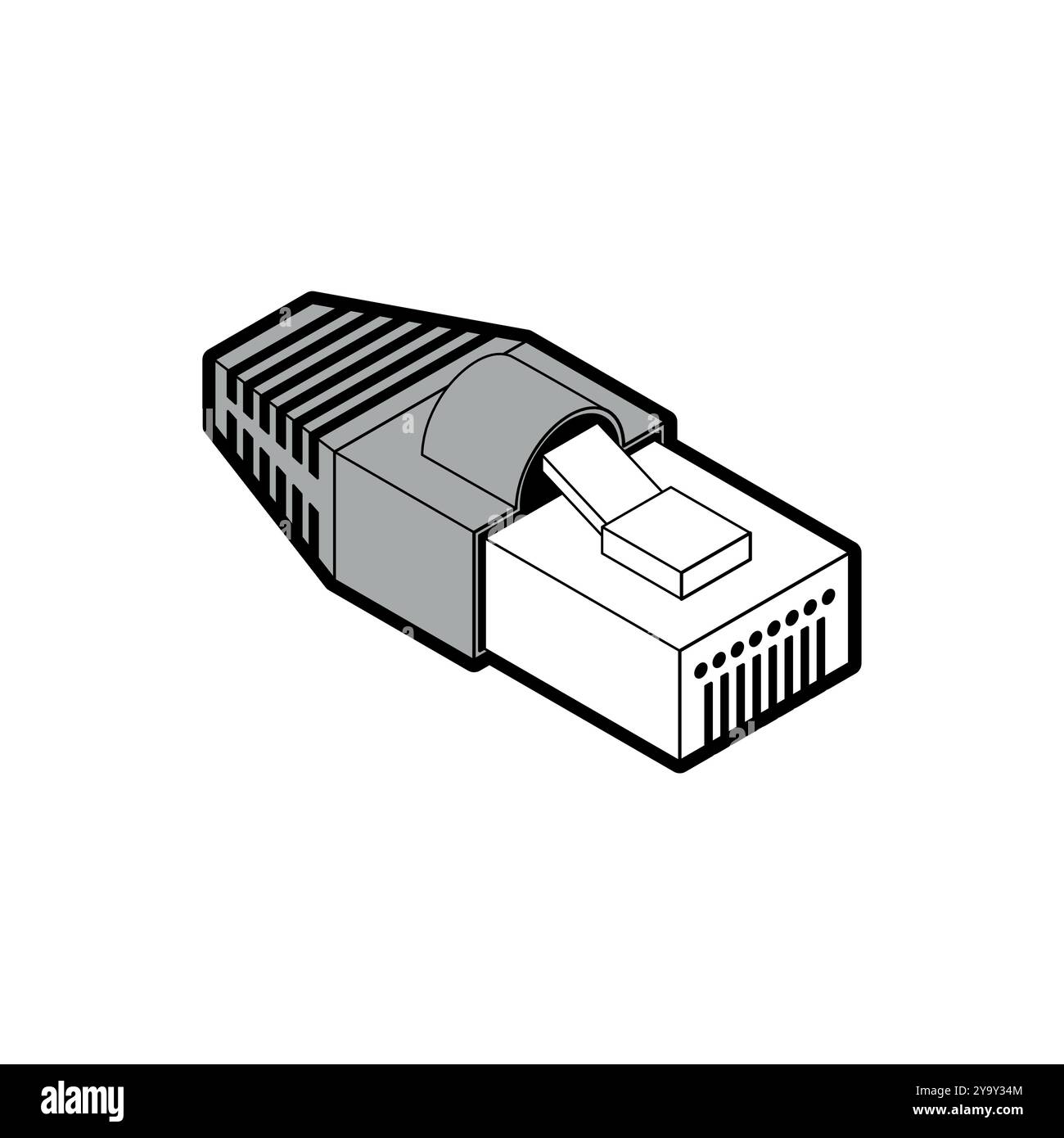 Rj45 Connector Isolated Connector For Internet Cable Patch Cord Stock Vector Image And Art Alamy