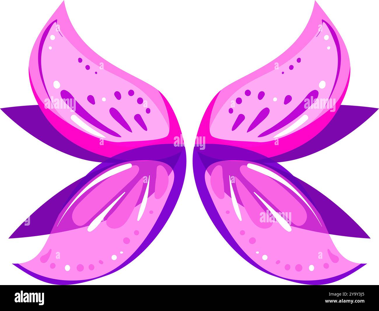 fantasy fairy wings cartoon vector illustration Stock Vector Image ...