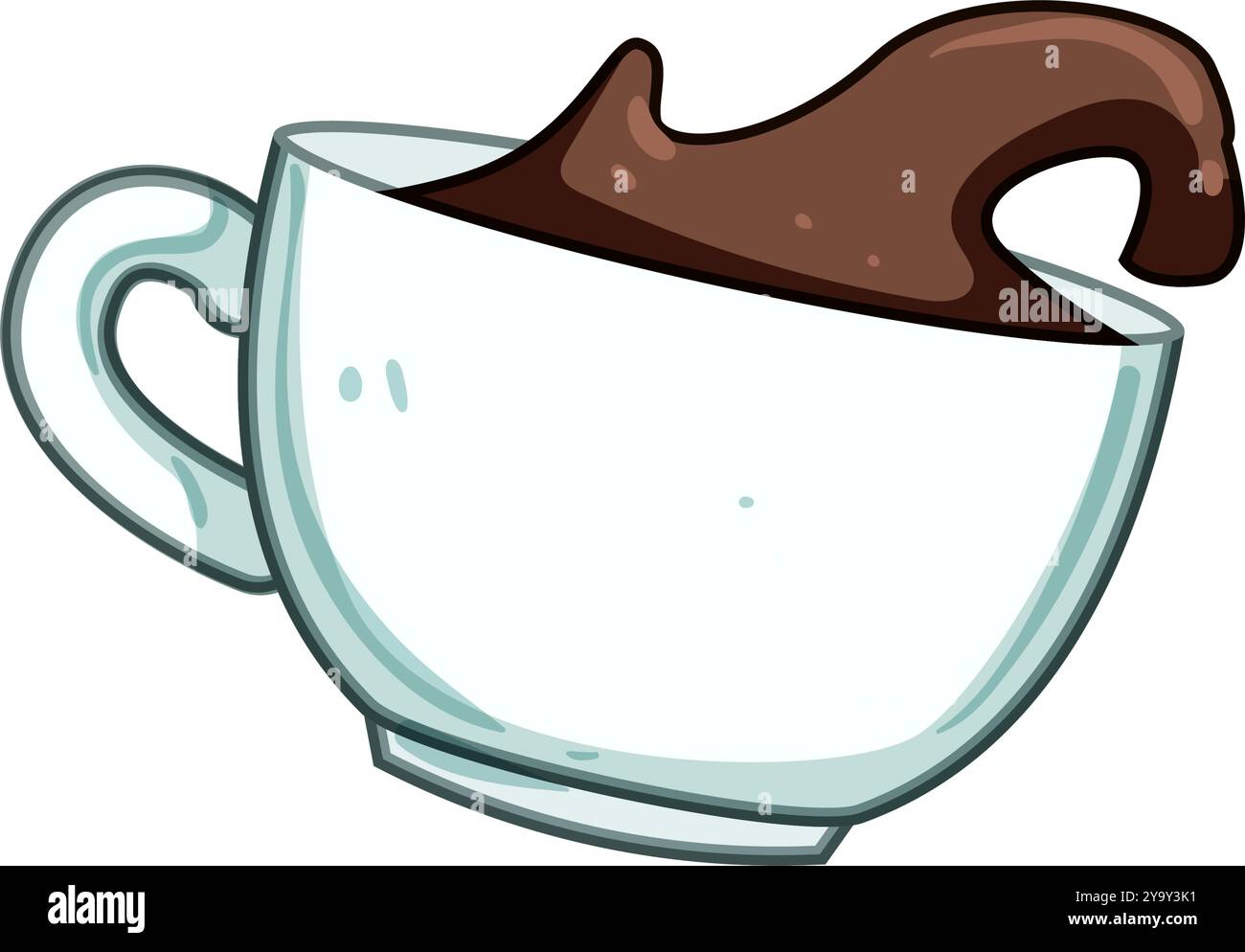 caffeine coffee cup splash cartoon vector illustration Stock Vector ...