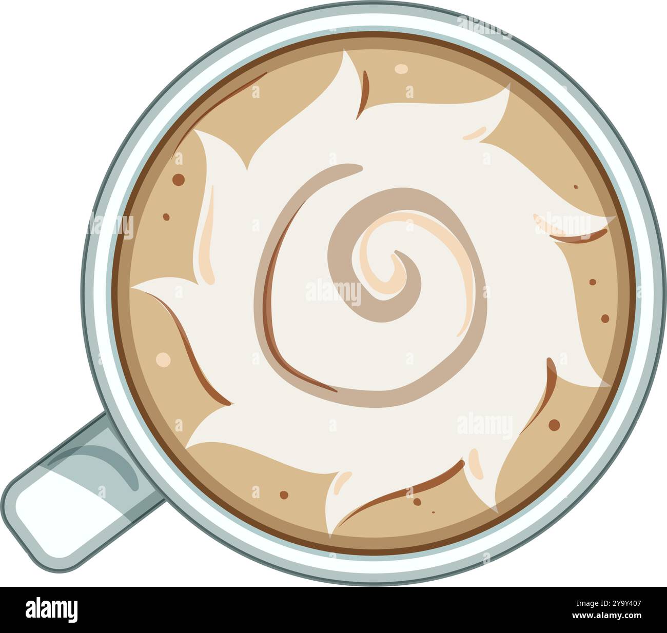herosetta latte art coffee cartoon vector illustration Stock Vector ...
