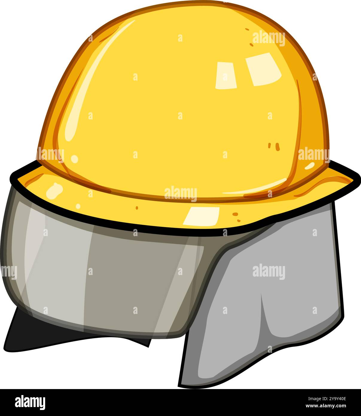 headgear firefighter helmet cartoon vector illustration Stock Vector ...