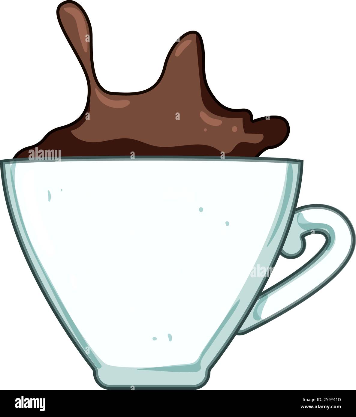 liquid coffee cup splash cartoon vector illustration Stock Vector Image ...