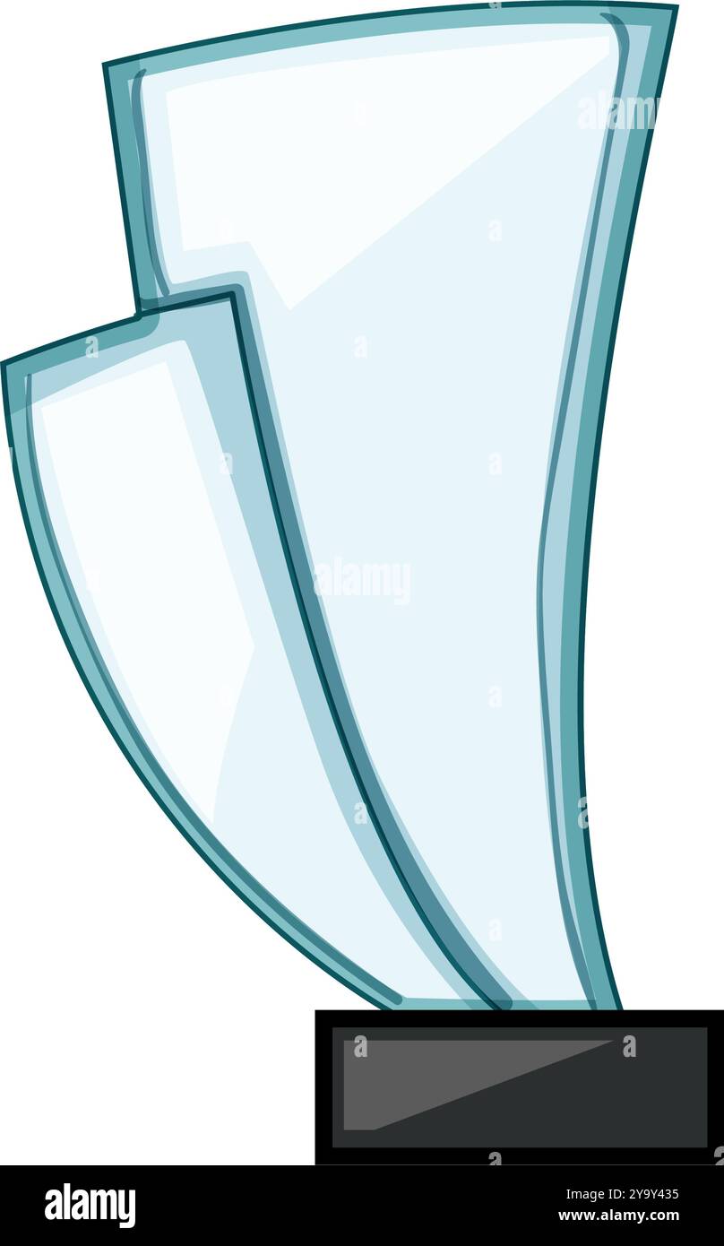 accolade glass trophy cartoon vector illustration Stock Vector Image ...