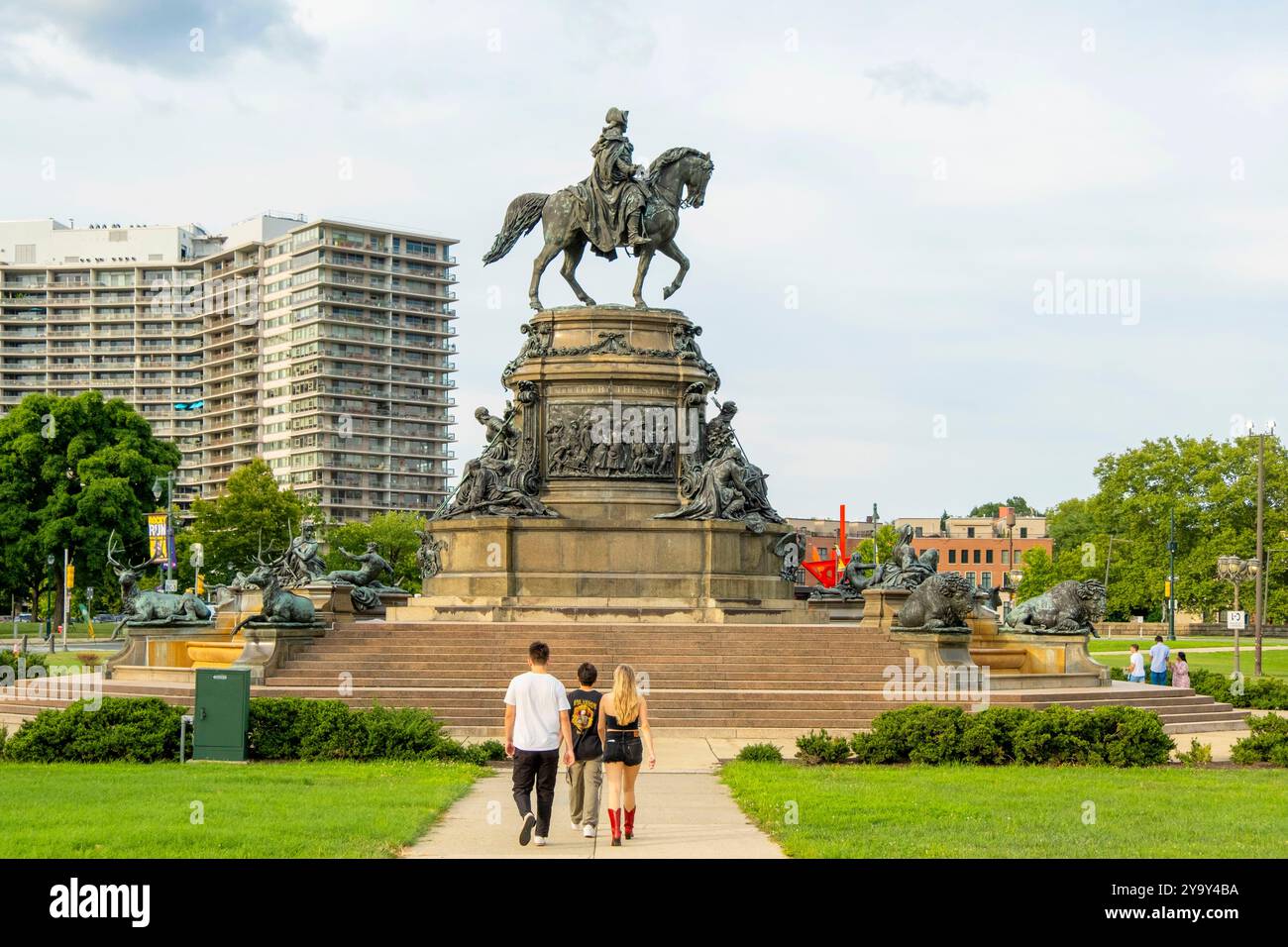 United States, Pennsylvania, Philadelphia, Washington Fountain Stock ...
