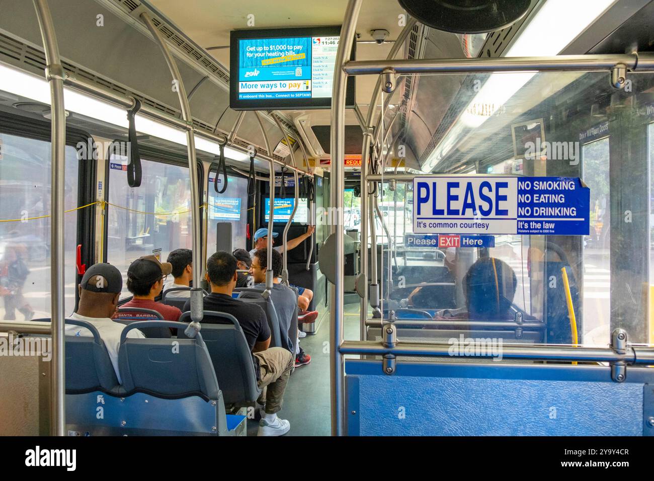 United States, Pennsylvania, Philadelphia, inside a bus Stock Photo - Alamy