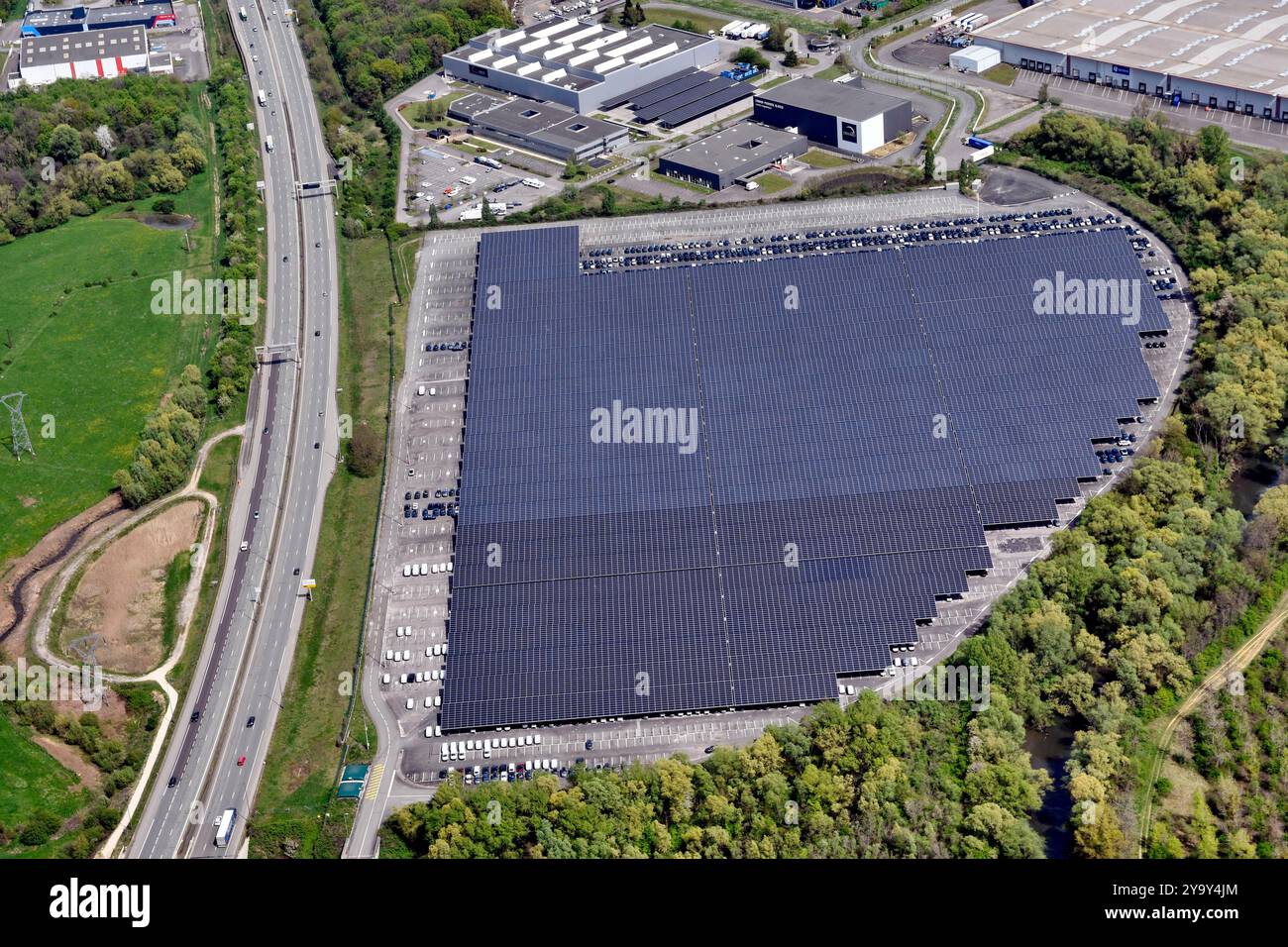 France, Doubs, Brognard - Etupes, A36, Technoland, Stellantis solar ...
