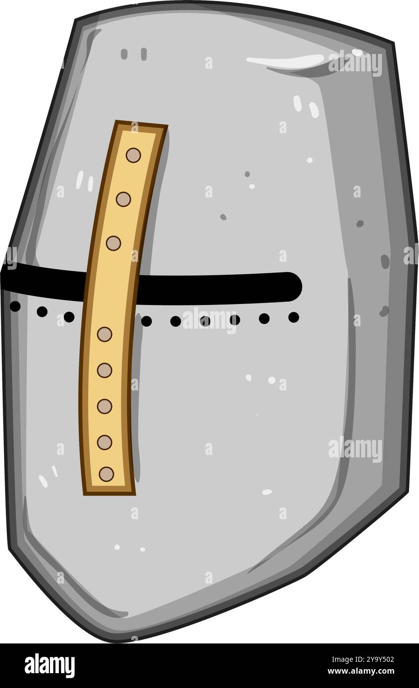 crusader knight helmet cartoon vector illustration Stock Vector Image ...