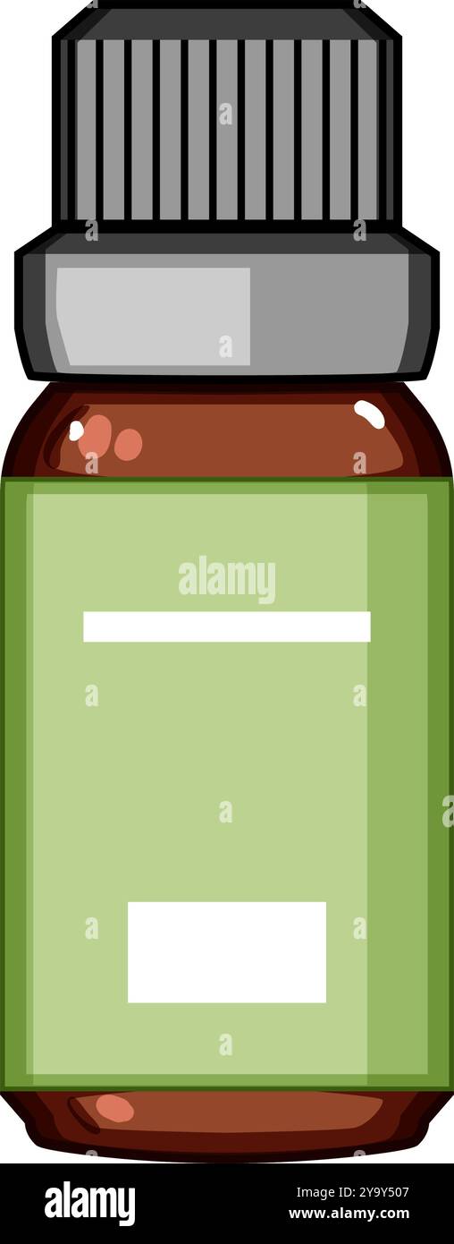 therapeutic essential oil bottle cartoon vector illustration Stock ...