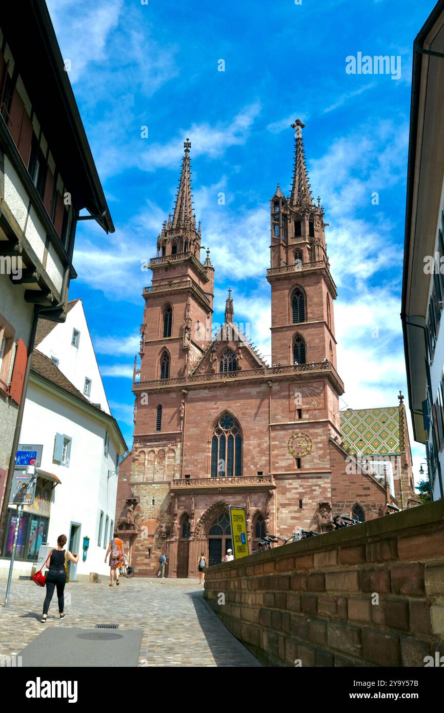 Switzerland, Basel, Münsterhügel hill, the Protestant cathedral ...