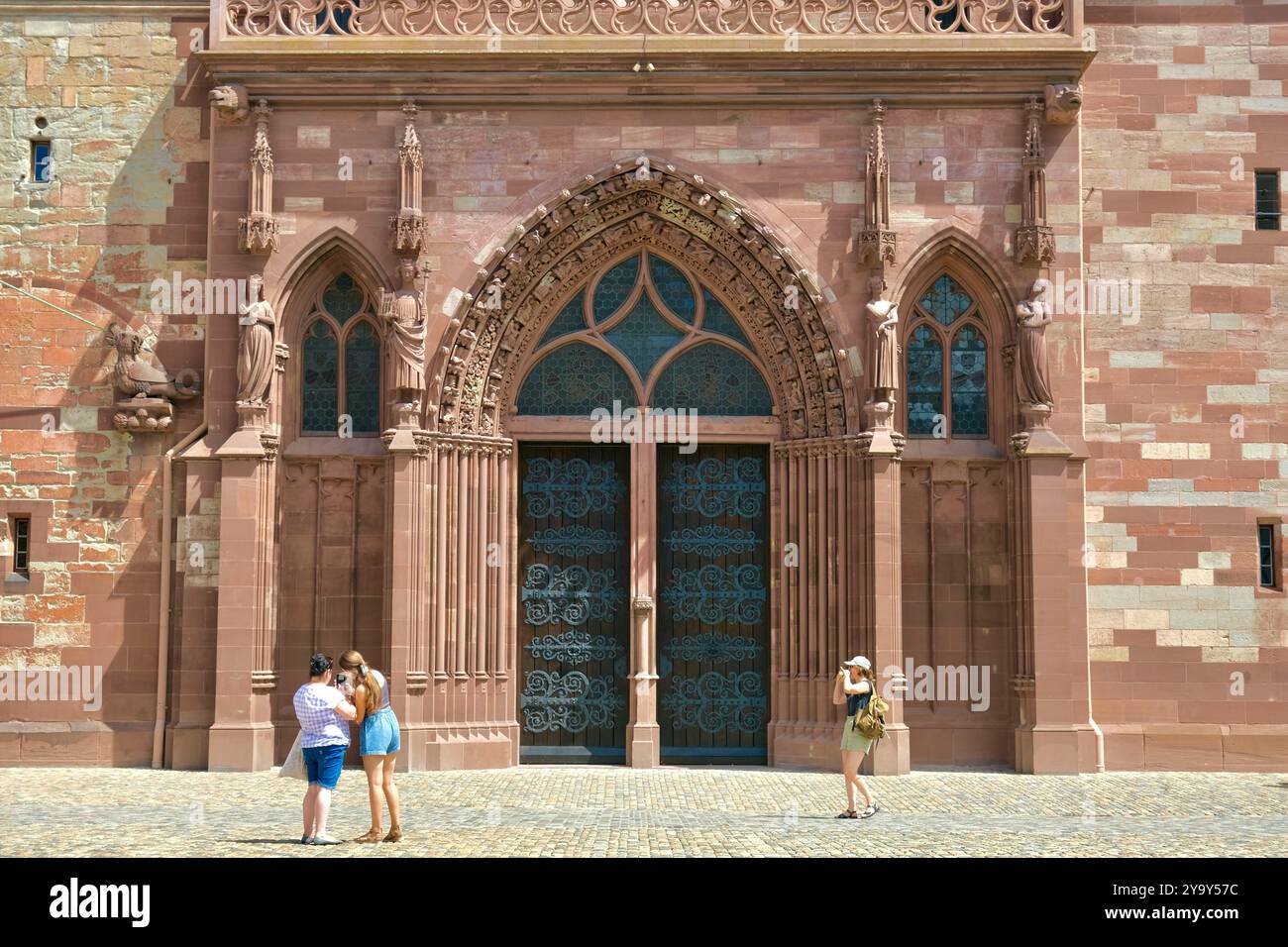 Switzerland, Basel, Münsterhügel hill, the Protestant cathedral ...