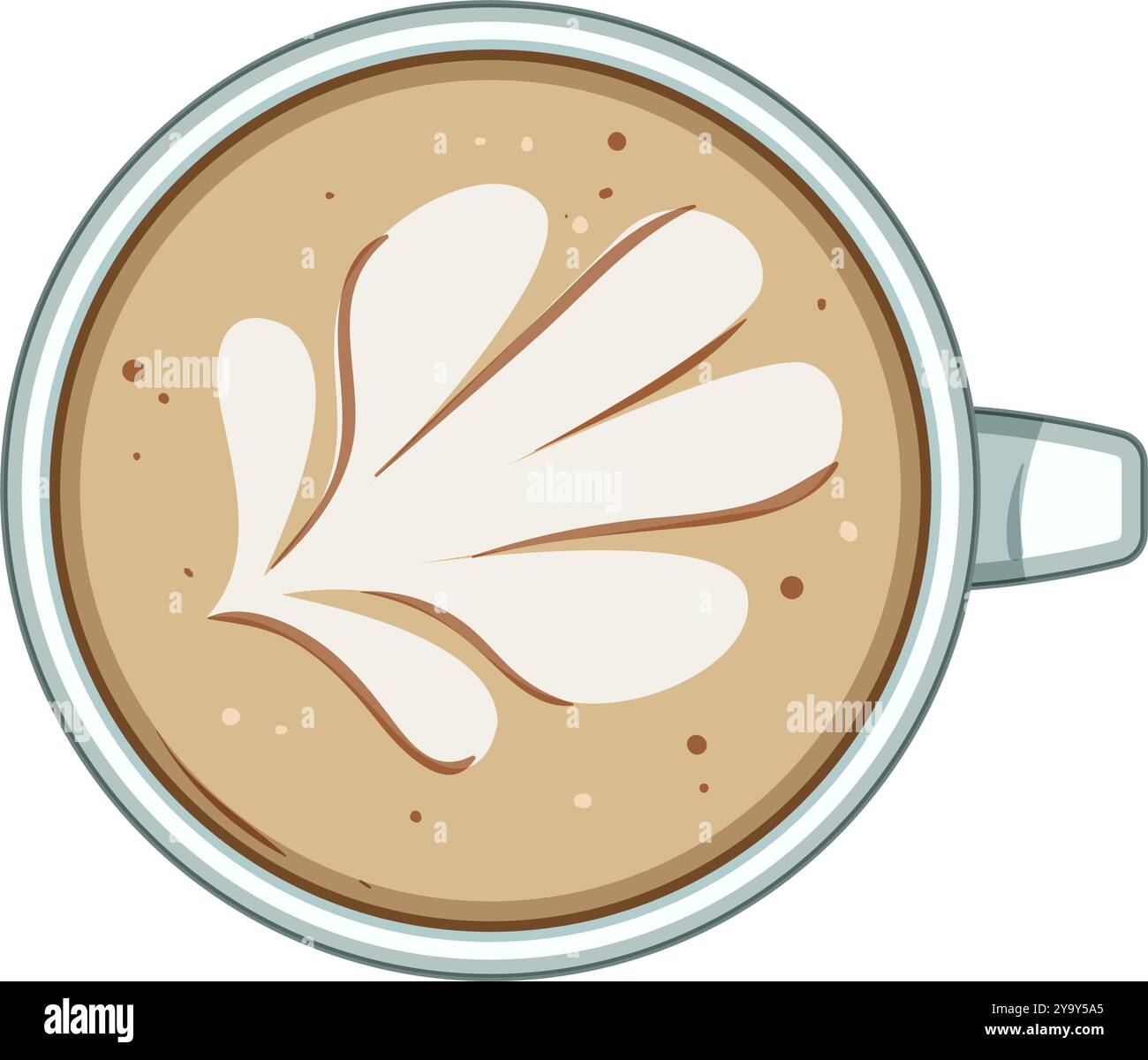 pour latte art coffee cartoon vector illustration Stock Vector Image ...