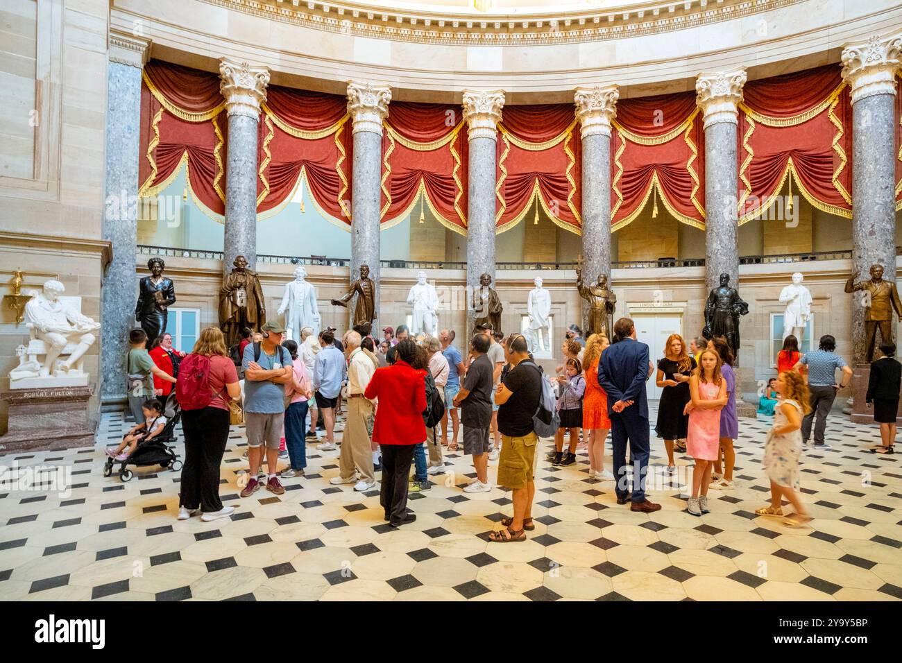 United States, Washington DC, The Capitol, Hall of Columns, home to the ...