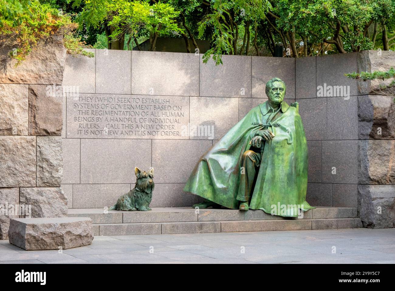 United States, Washington DC, the Franklin Delano Roosevelt Memorial is ...