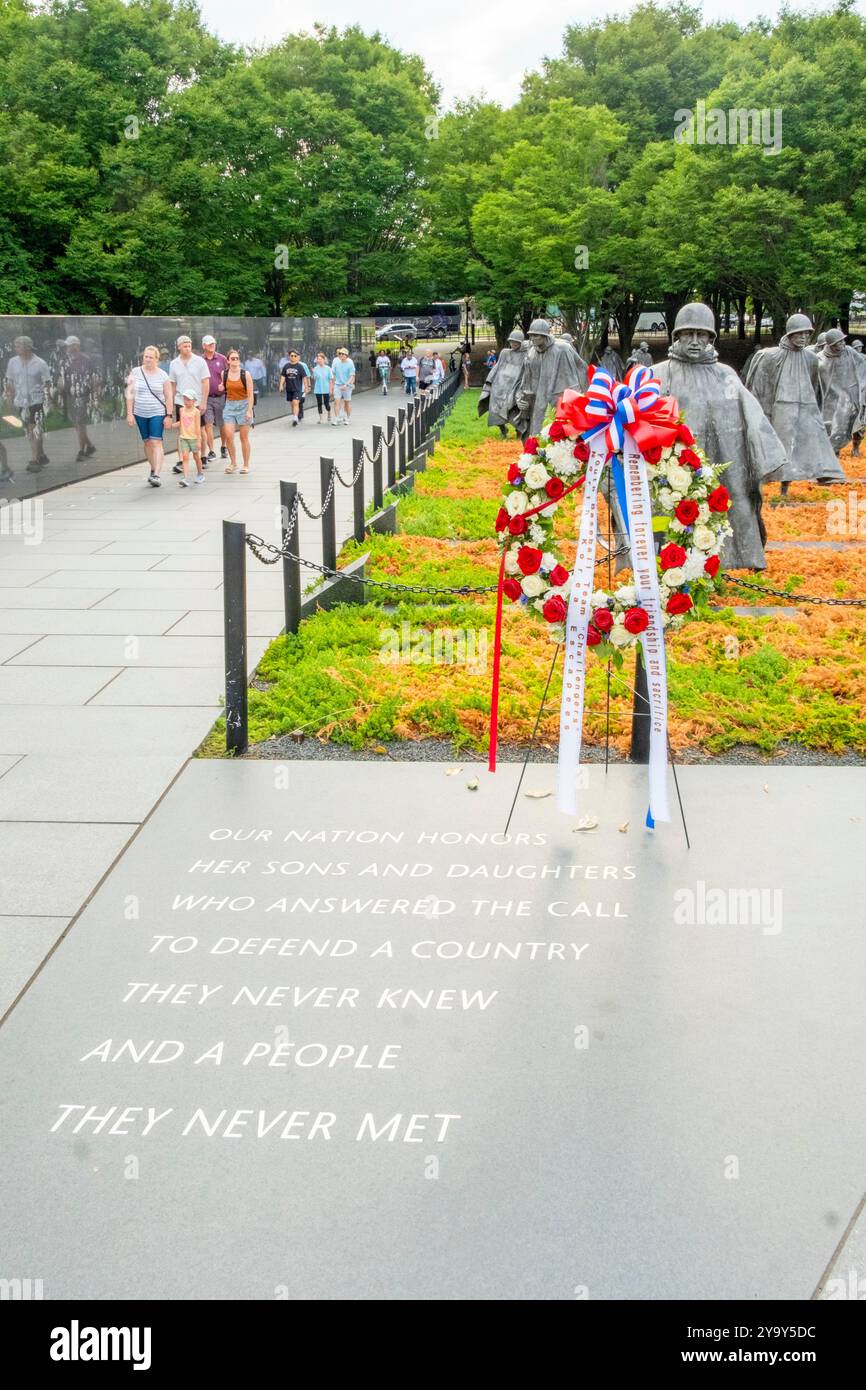 United States, Washington DC, Korean War Veterans Memorial Stock Photo ...