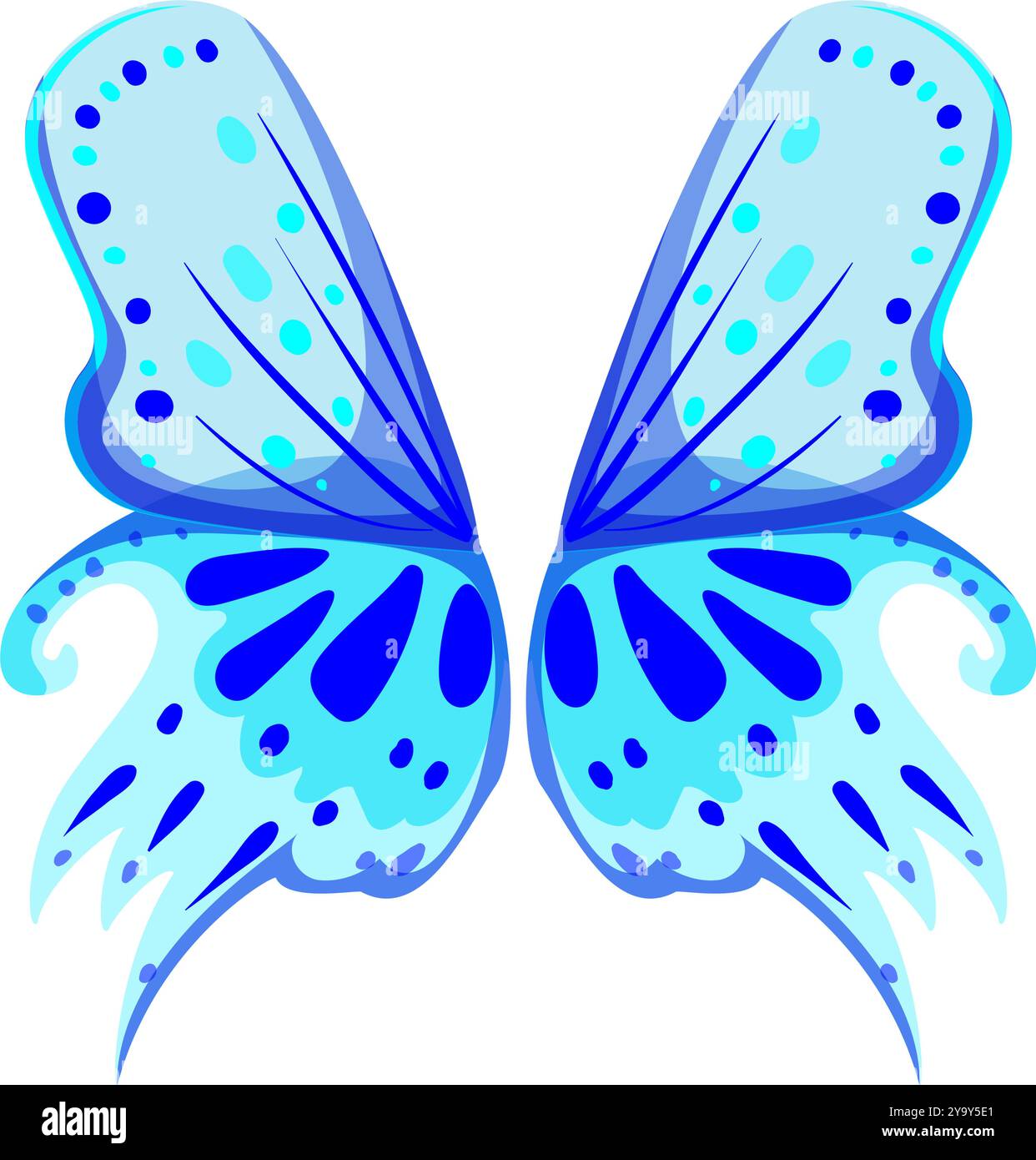 iridescent fairy wings cartoon vector illustration Stock Vector Image ...