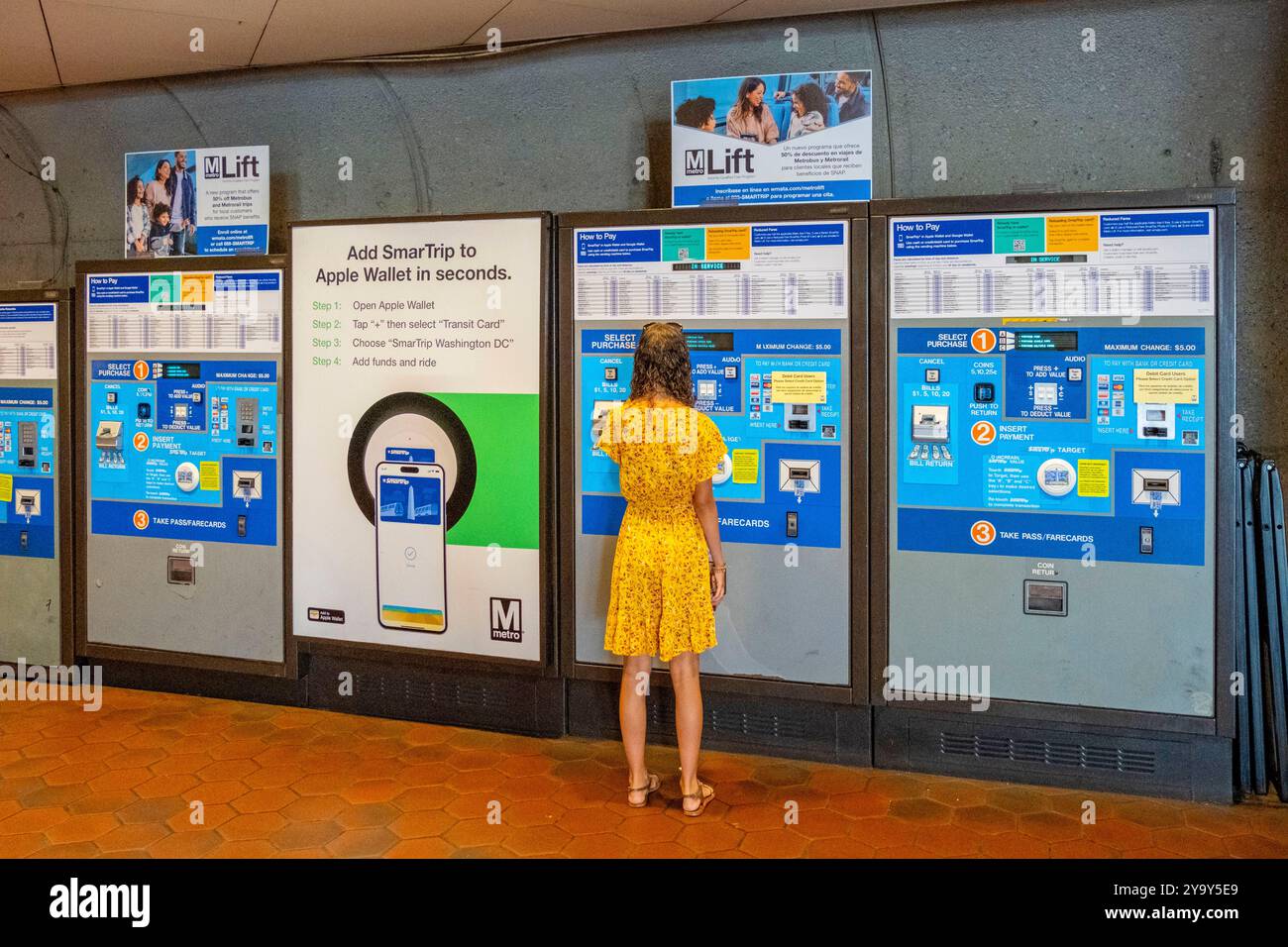 United States, Washington DC, metro station, ticket machine Stock Photo ...