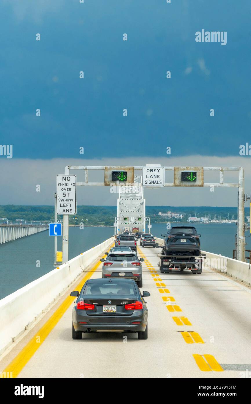 United States, Maryland, Interstate 50, Chesapeake Bay Bridge Stock ...