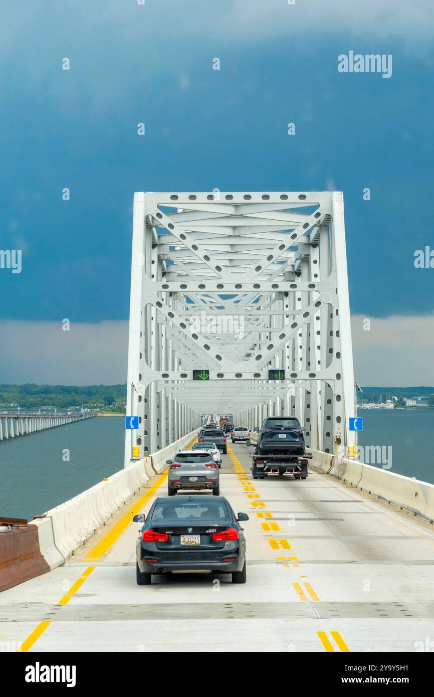 United States, Maryland, Interstate 50, Chesapeake Bay Bridge Stock ...