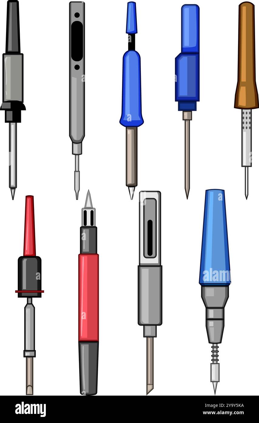 soldering iron set cartoon vector illustration Stock Vector Image & Art ...