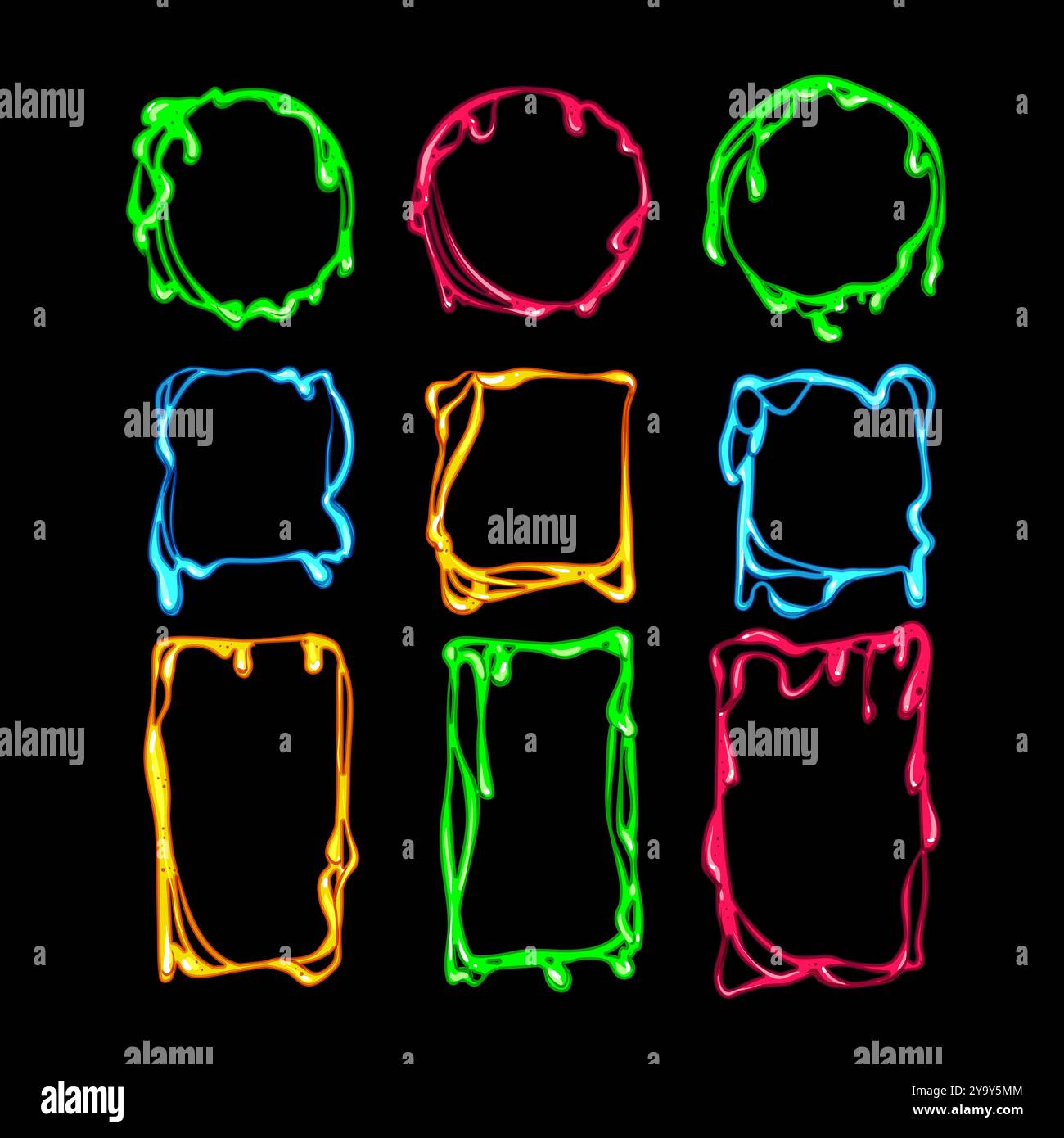 slime frame set cartoon vector illustration Stock Vector Image & Art ...