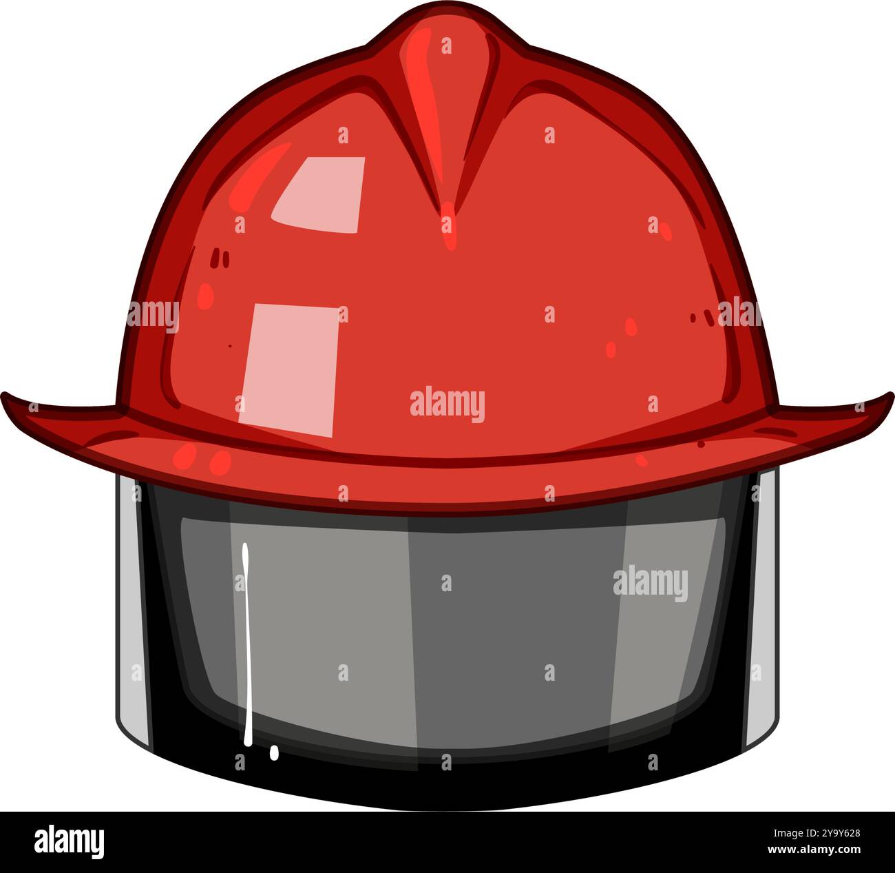 protection firefighter helmet cartoon vector illustration Stock Vector ...