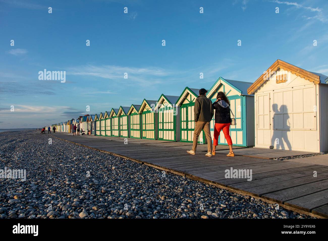 France, Somme, Baie de Somme, Cayeux sur Mer, a seaside resort popular ...