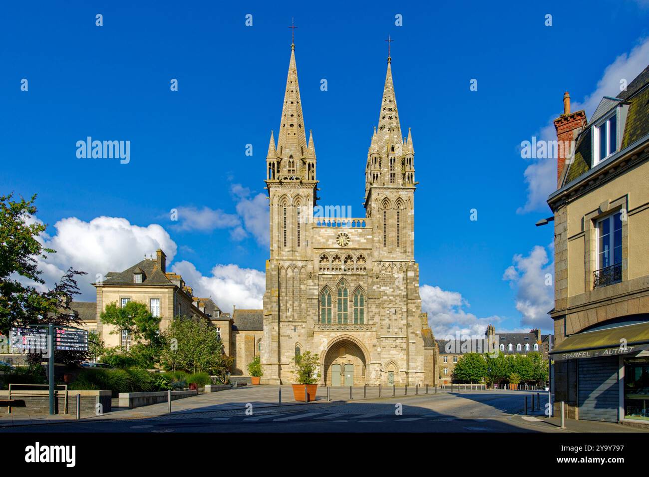 France, Finistere, Saint Pol de Leon, the Saint Paul Aurelien Cathedral ...