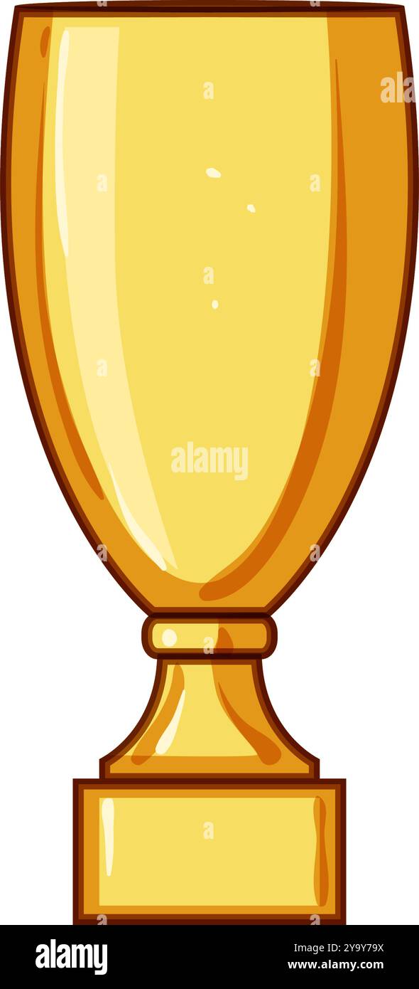 accolade gold trophy cartoon vector illustration Stock Vector Image ...