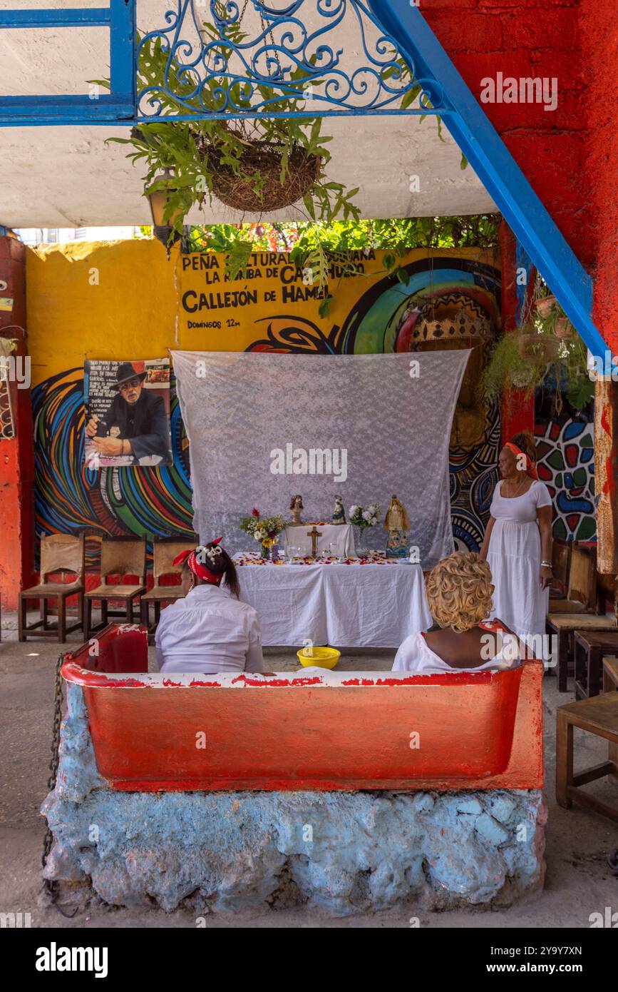 Cuba, Havana, neighborhood of Centro Habana, Callejon de Hamel is the ...