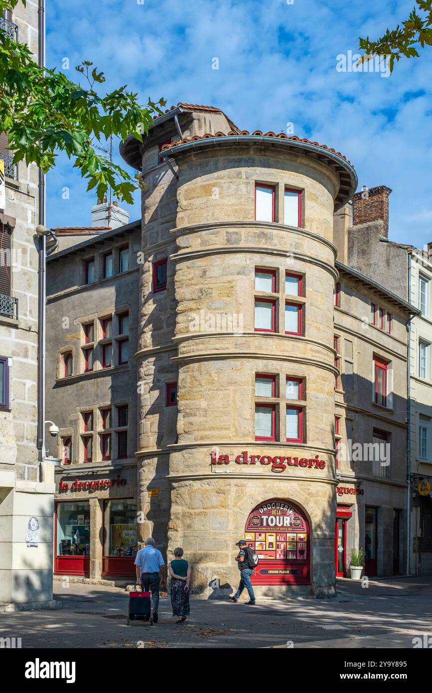 France, Loire, Saint Etienne, Drugstore Tower built in the 16th century ...