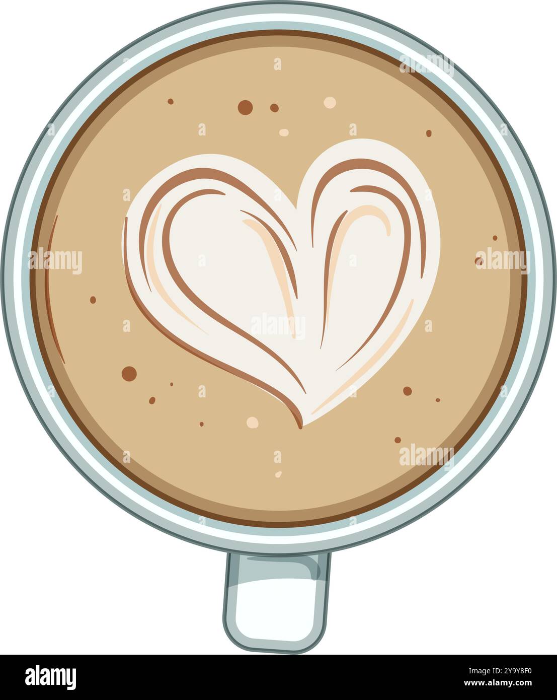 espresso latte art coffee cartoon vector illustration Stock Vector ...