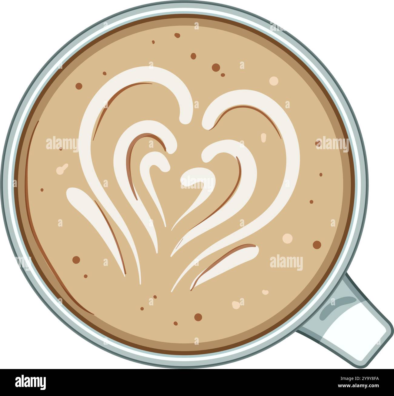 milk latte art coffee cartoon vector illustration Stock Vector Image ...