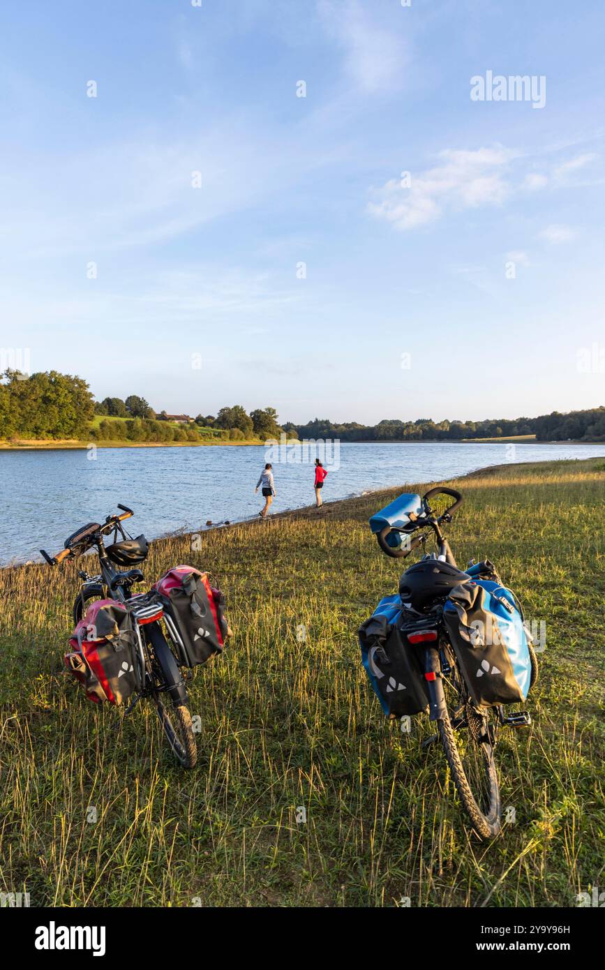 France, Charente, Massignac, cycle tourist on the Scandiberique route ...