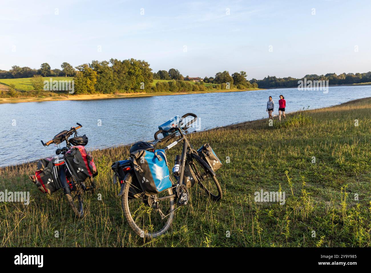 France, Charente, Massignac, cycle tourist on the Scandiberique route ...