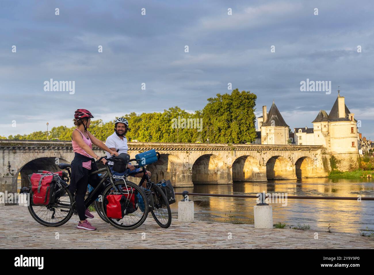 France, Vienne, Chatellerault, velotourisme along the Scandiberique at ...