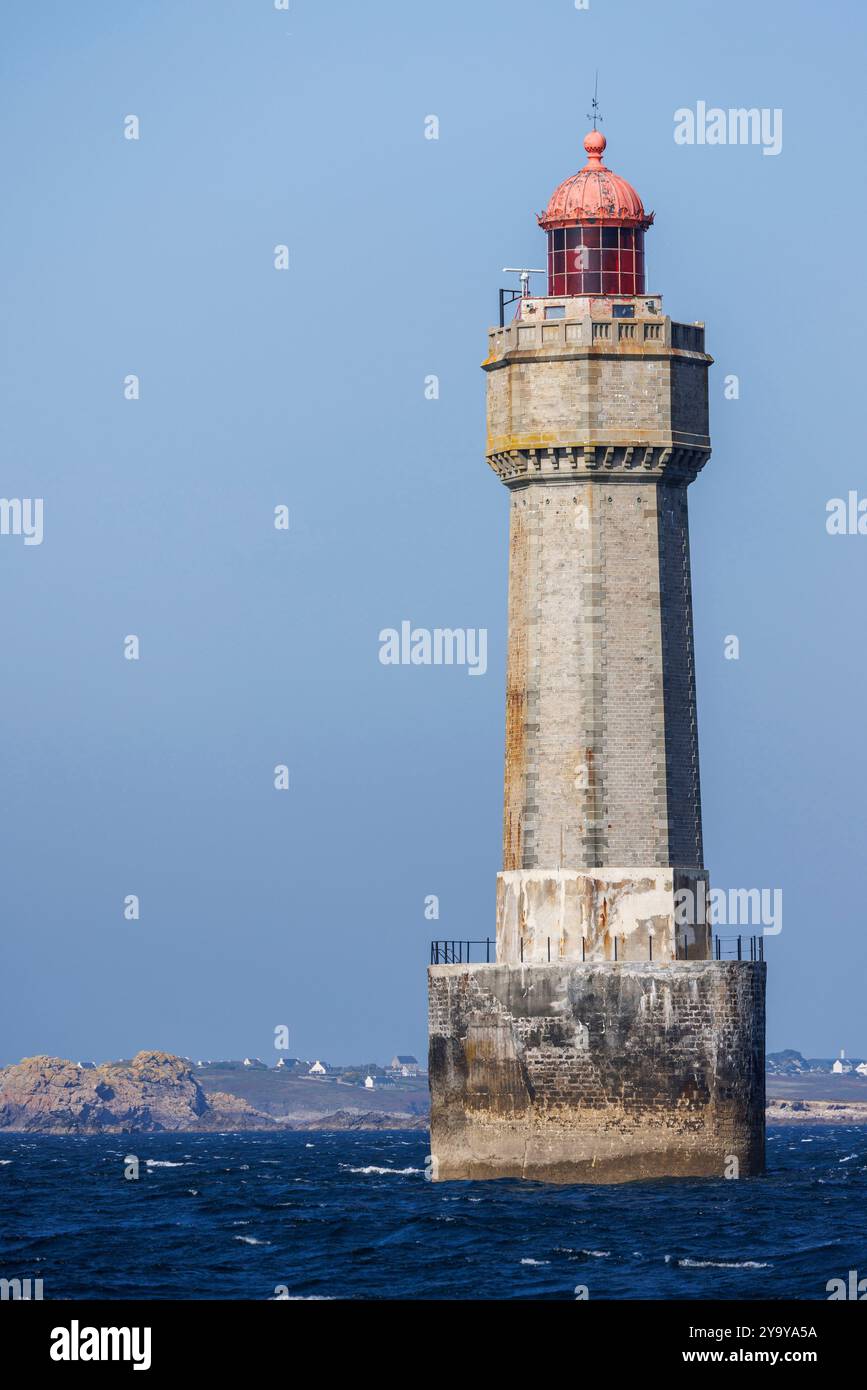 France, Finistere, Ouessant island, the Jument lighthouse Stock Photo ...