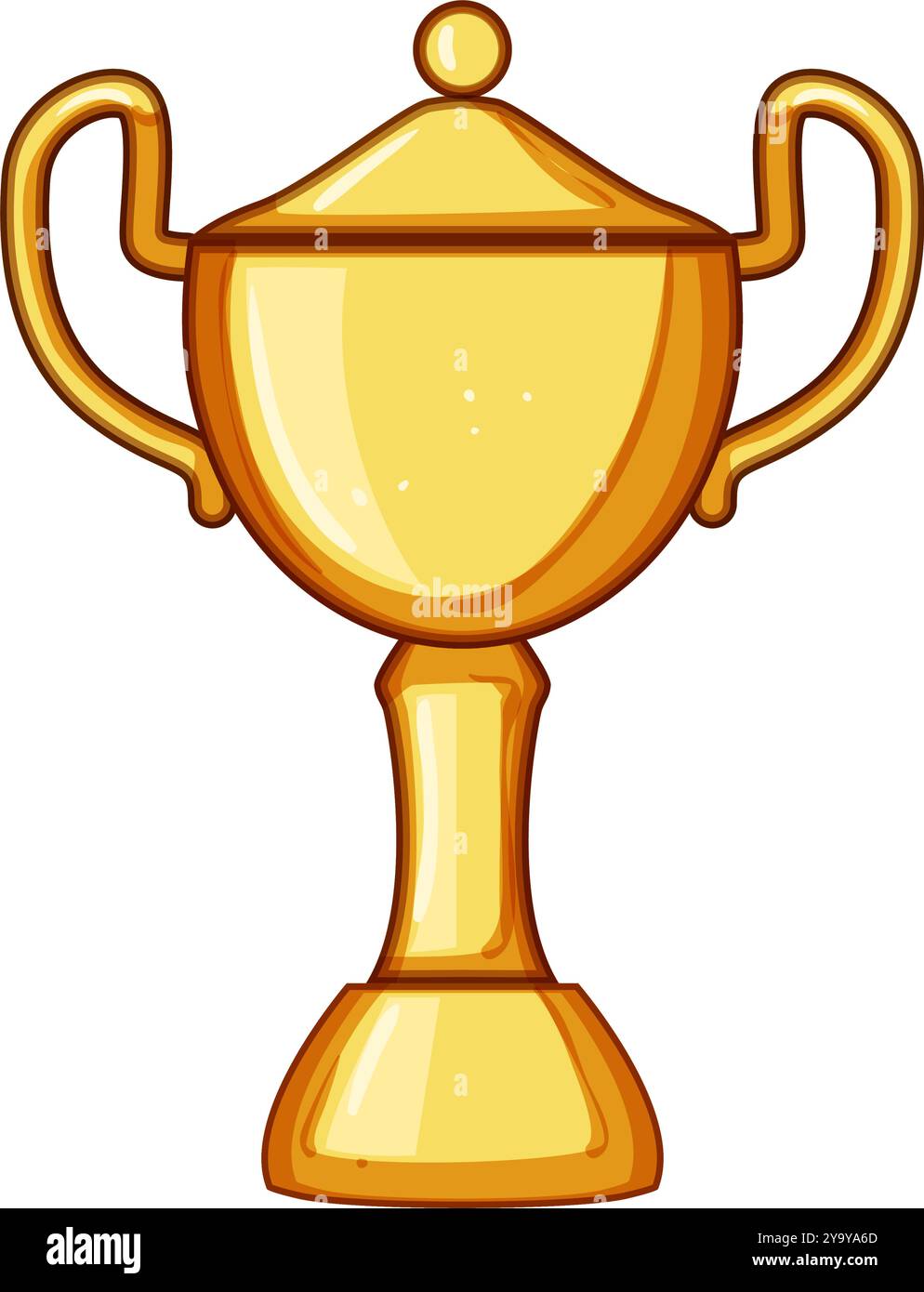 victory gold trophy cartoon vector illustration Stock Vector Image ...