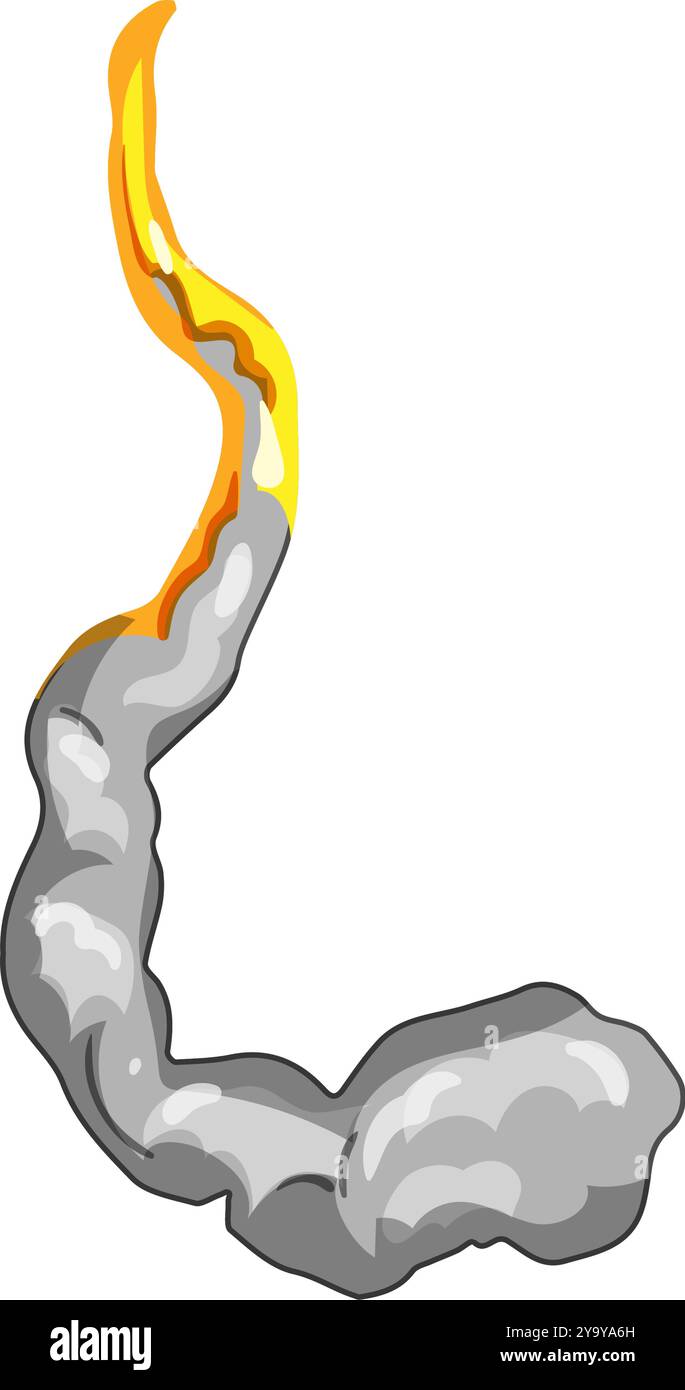 space rocket fire trail cartoon vector illustration Stock Vector Image ...