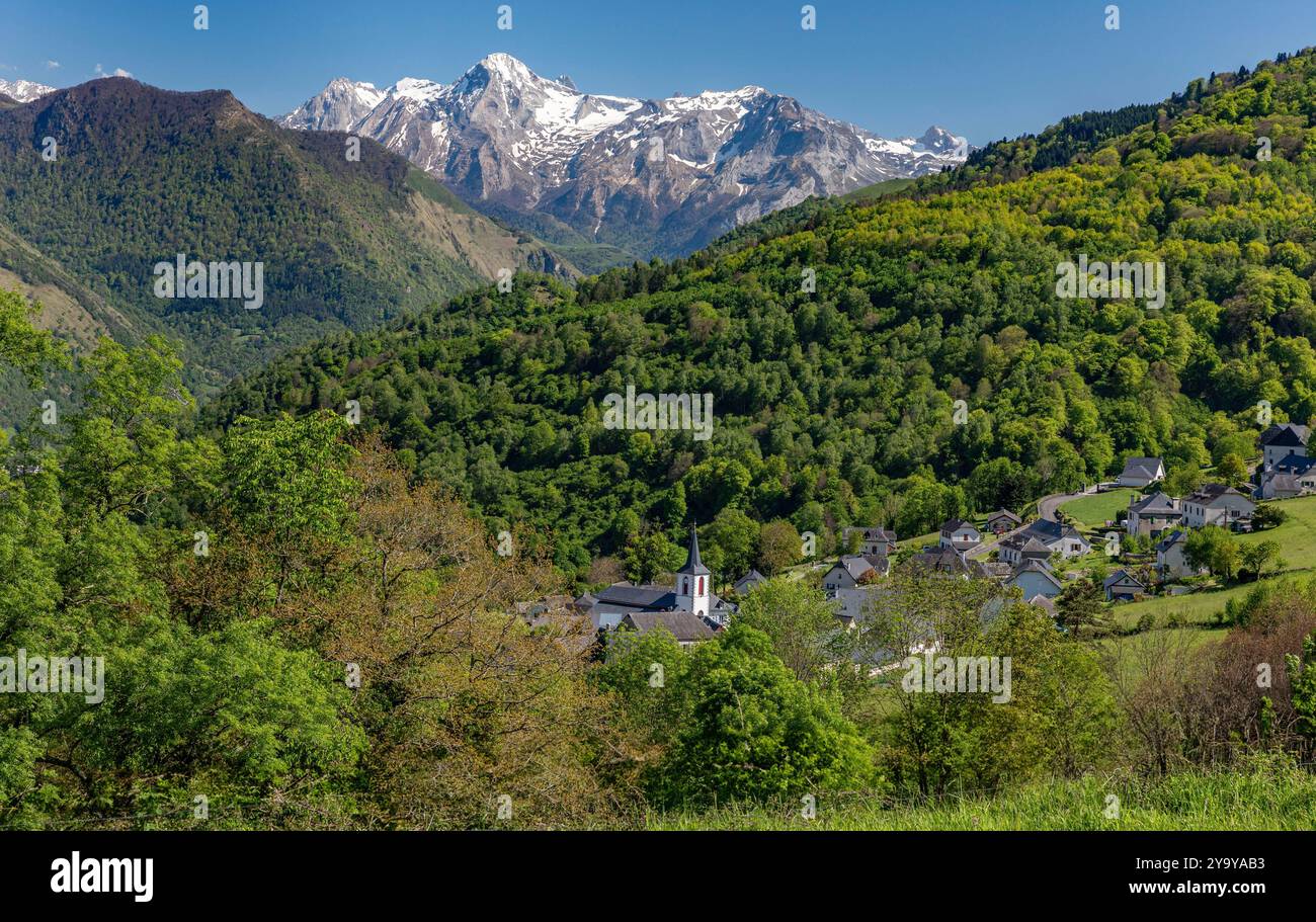 France, Pyrenees-Atlantiques, village of Bilheres, Ossau valley Stock ...