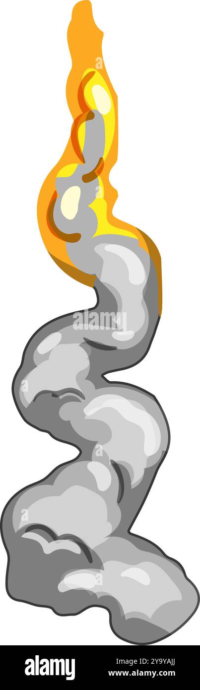 combustion rocket fire trail cartoon vector illustration Stock Vector ...
