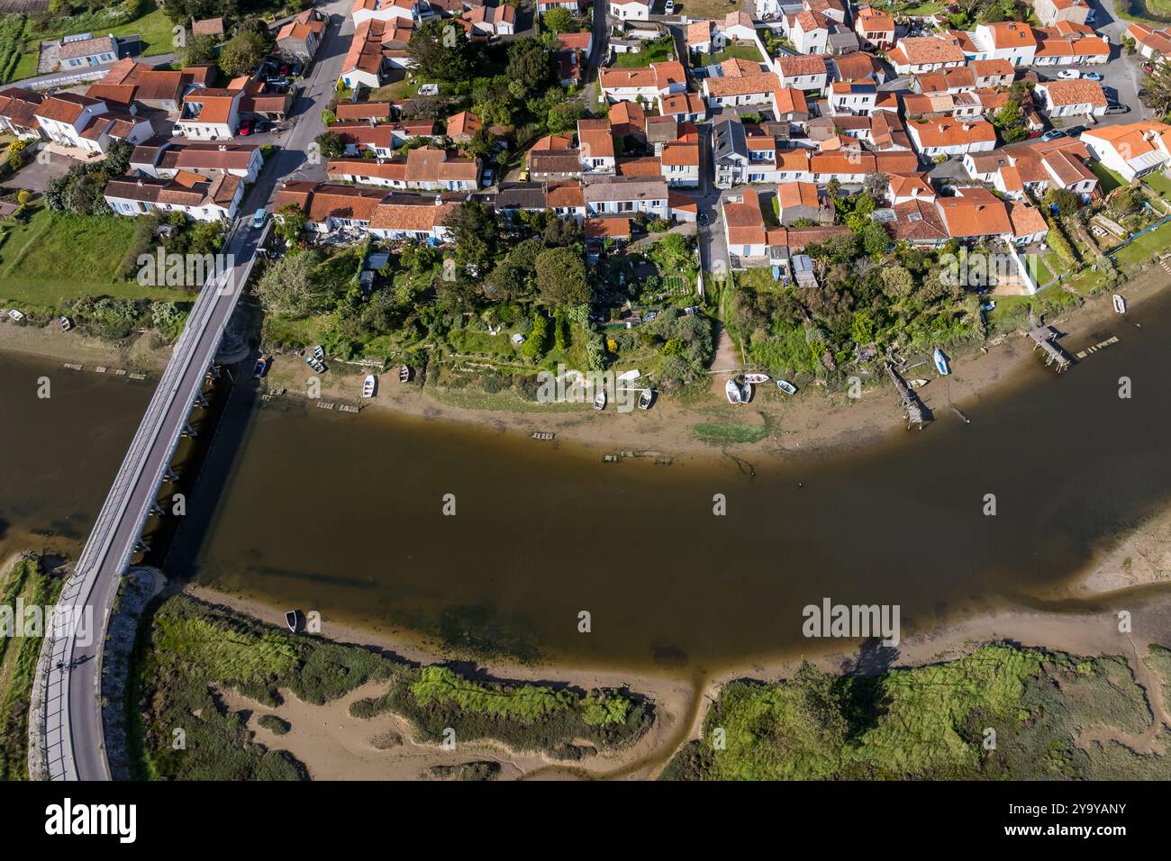 France, Vendee, Brem-sur-mer, the village of La Gachère and the Havre ...