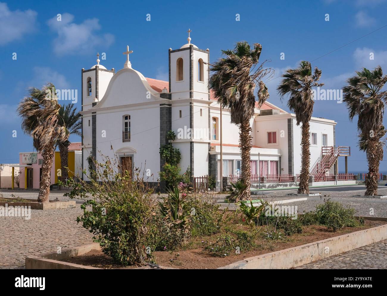 Cap-Vert, Santo Antao island, Ponta do Sol, the church Stock Photo - Alamy