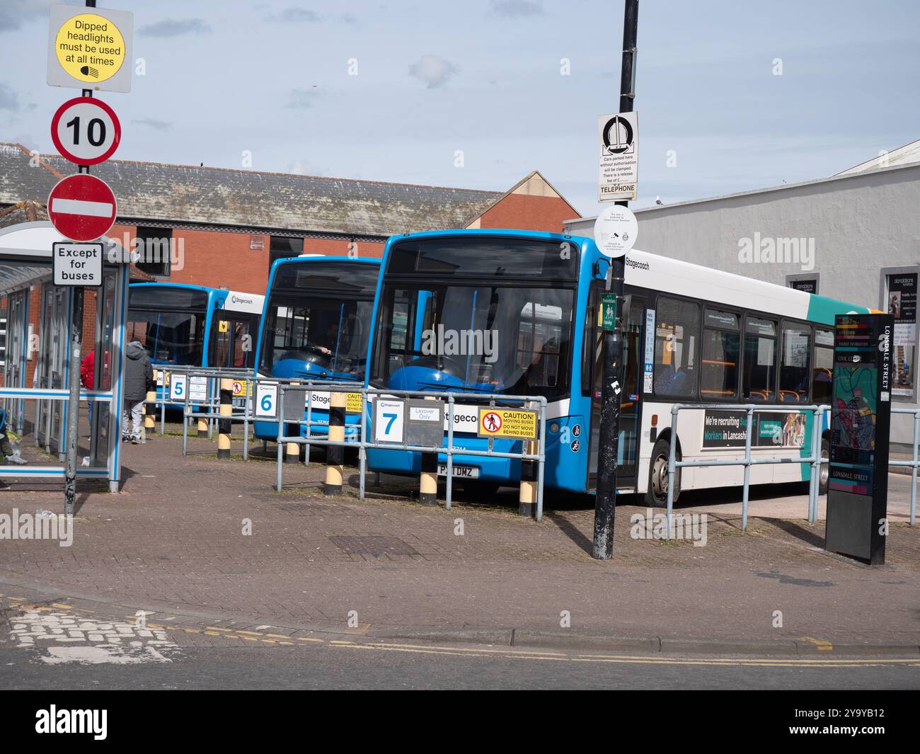 First Hampshire & Dorset Volvo bus at Weymouth Kings Statue Stock Photo ...