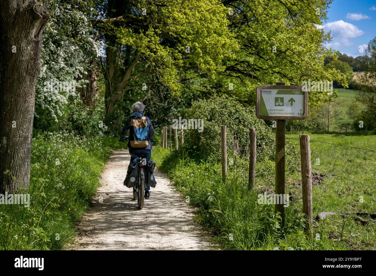 France, Vendee, Saint Laurent sur Sèvre, cycling on the Vendée Vélo ...