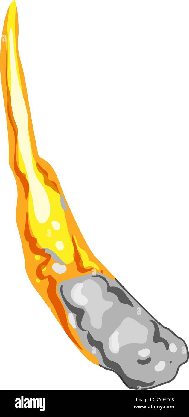 launch rocket fire trail cartoon vector illustration Stock Vector Image ...