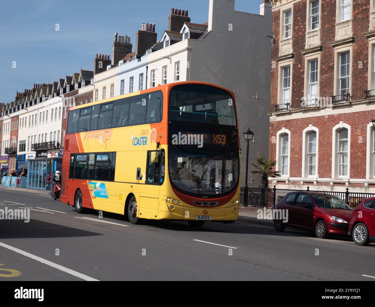 First Hampshire & Dorset Jurassic Coaster Volvo bus in Weymouth Stock ...