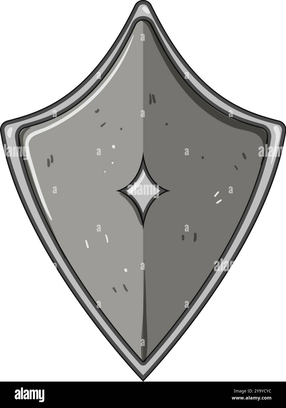 courage shield knight cartoon vector illustration Stock Vector Image ...