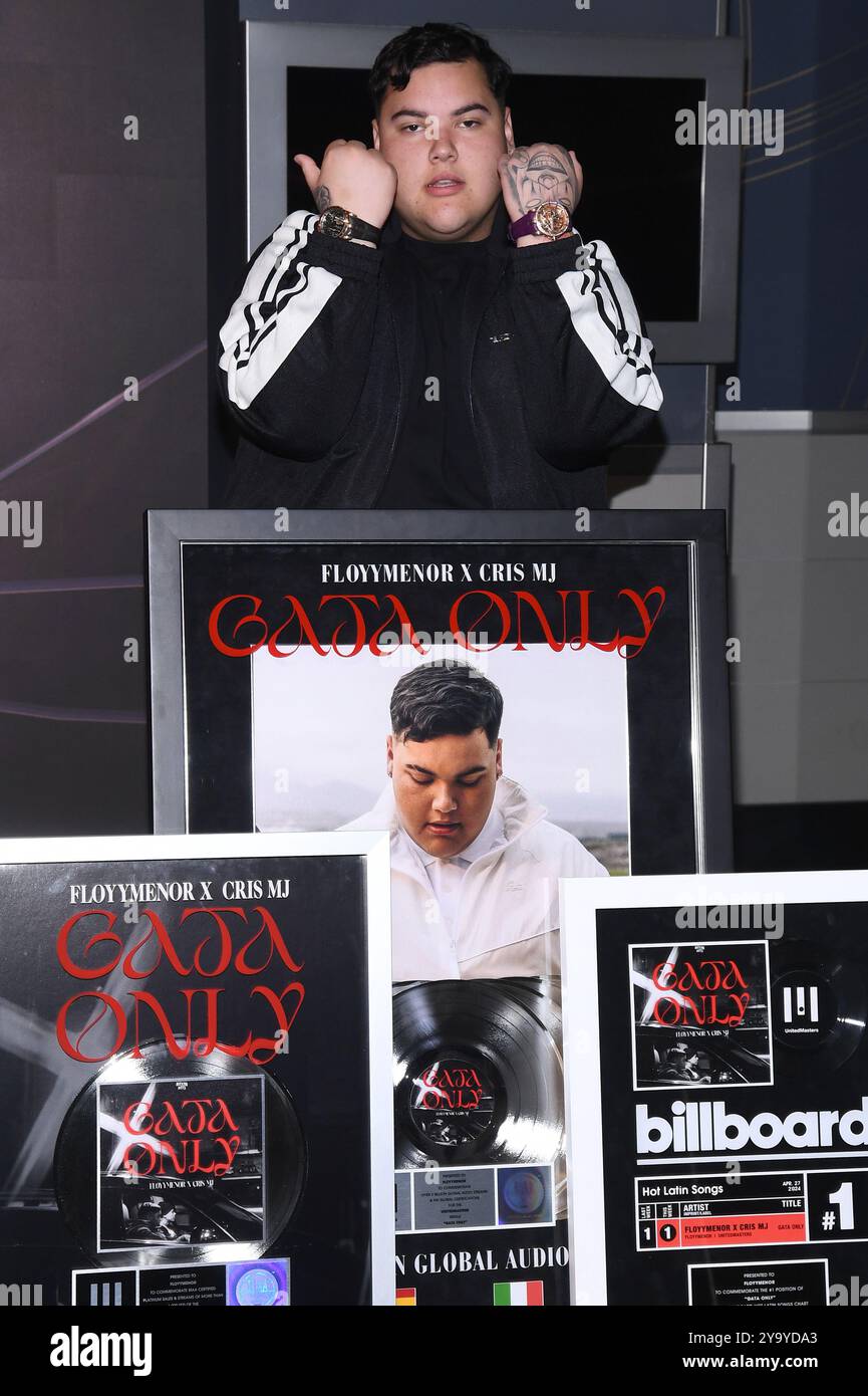 New York, USA. 11th Oct, 2024. FloyyMenor lights the Empire State ...